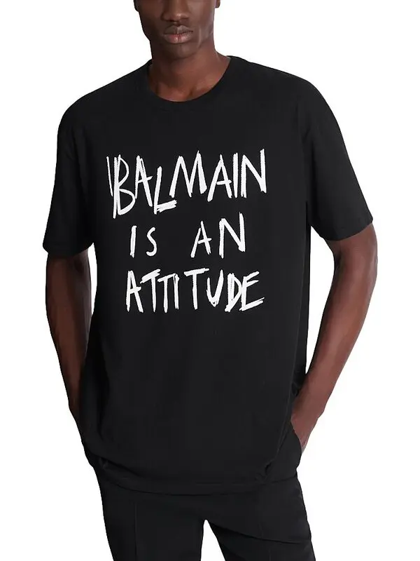 Balmain Logo Graphic Tee - Black/white