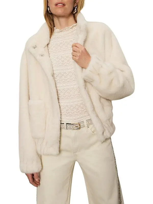 Sanctuary Faux Fur Jacket - Almond Cream