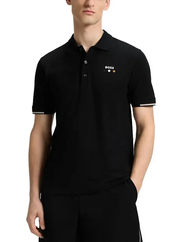 BOSS Paddy Open Polo Shirt - Black