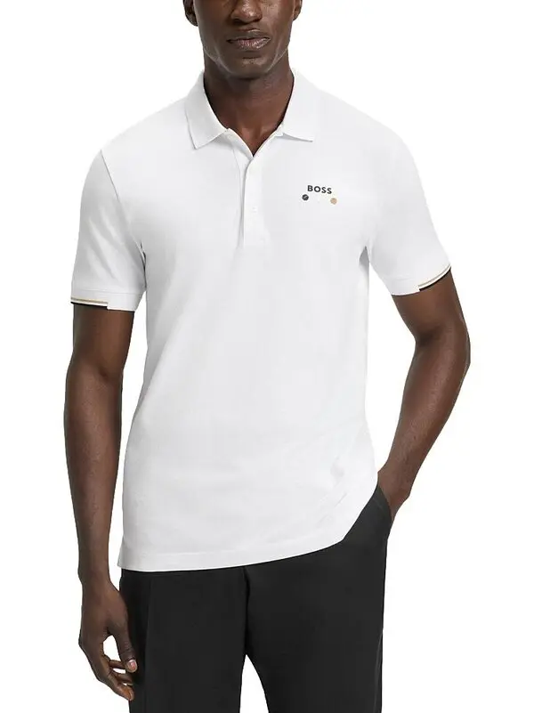 BOSS Paddy Open Polo Shirt - White