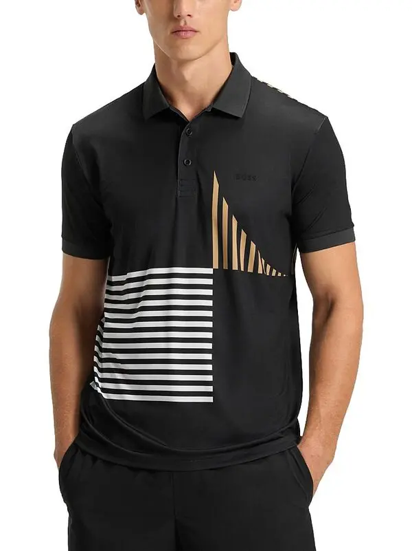 BOSS Paddy Striped Polo - Black