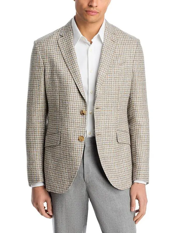 Etro Houndstooth Sport Coat - Tan/ Light Blue