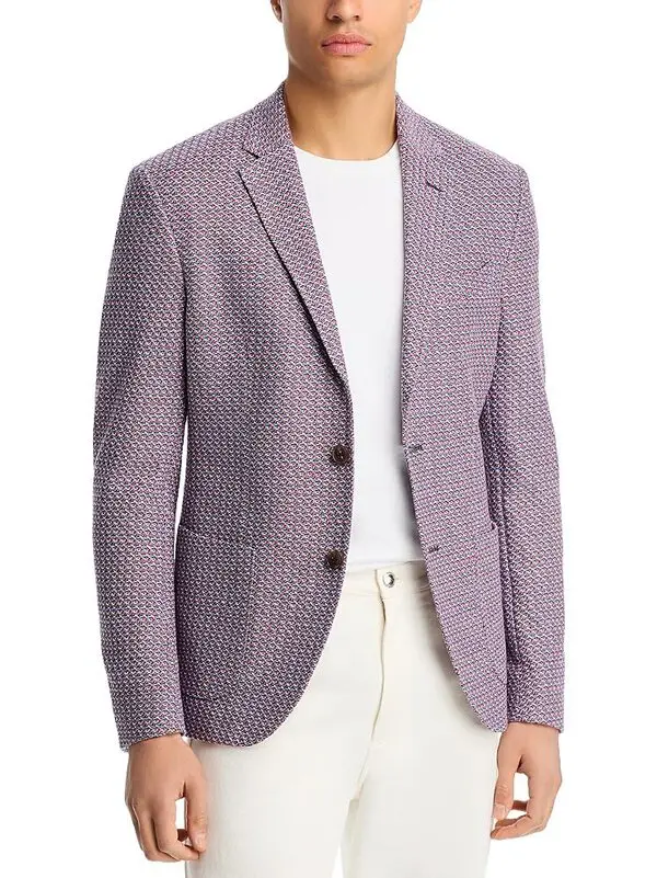 Etro Knit Jersey Sport Coat - Red/ Navy/ White