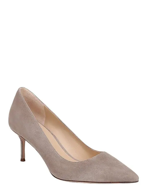 Veronica Beard Suede Rita Pointed Pumps - Bark