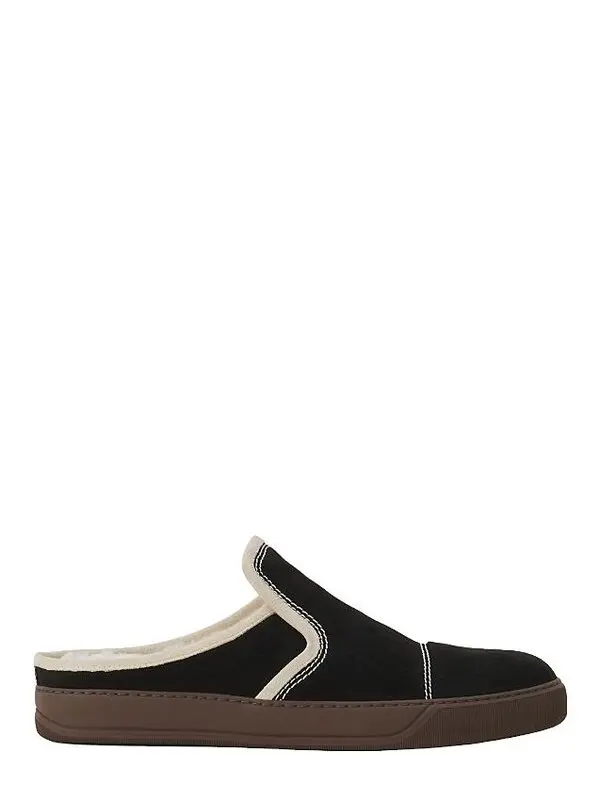 LANVIN Dbb1 Suede Mule Sneakers - Noir/blanc Casse.