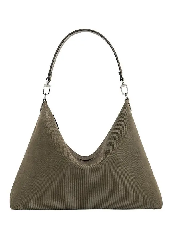 TOTEME Suede Shoulder Bag - Dark Taupe