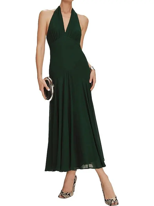 REFORMATION Briony Halter Dress - Forest