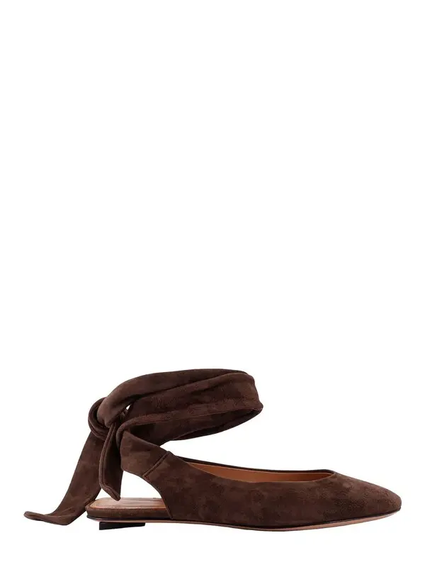 Attico Cloe Suede Ballerinas - Brown