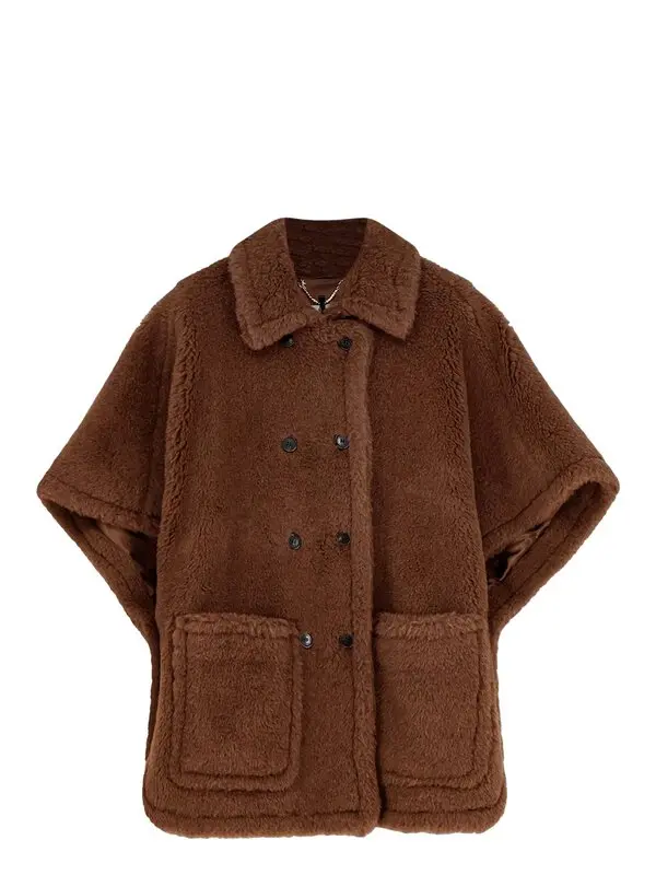 Max Mara Alpaca, Cashmere, And Silk Cape - Brown