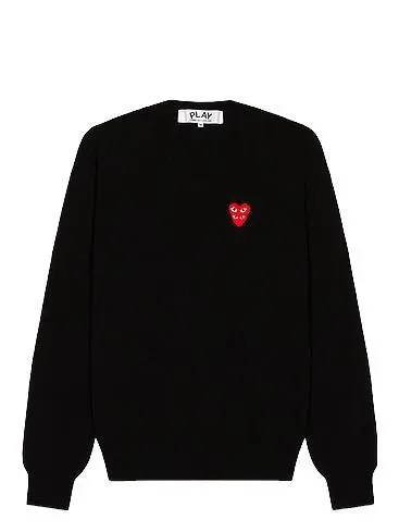 Play Comme Des Garcon V-neck Pullover - Black