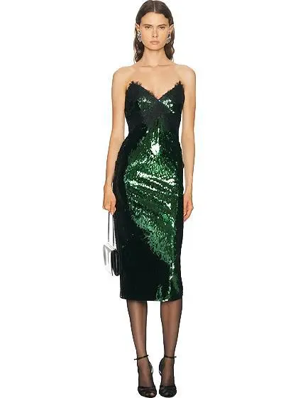 Retrofete Ellen Sequin Dress - Pine