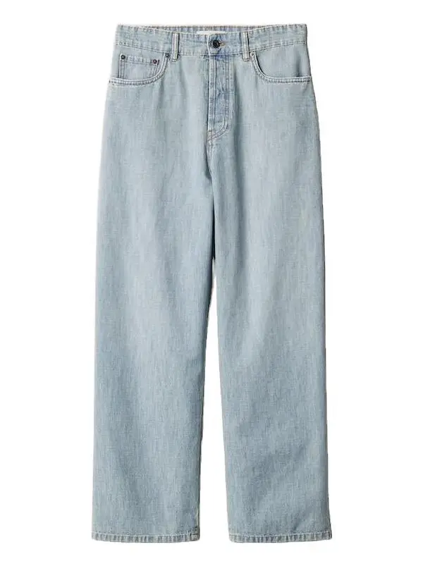 Miu Miu Wide-leg Jeans With Logo - Blue