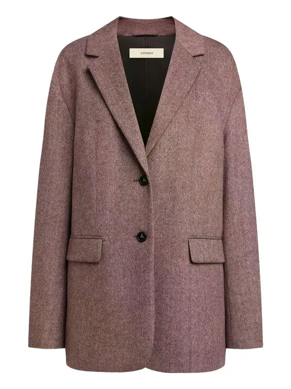 12 STOREEZ Buttoned Merino-cashmere Blend Blazer - Red