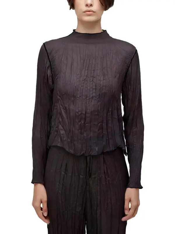 OSKLEN Wrinkled Satin Blouse - Black