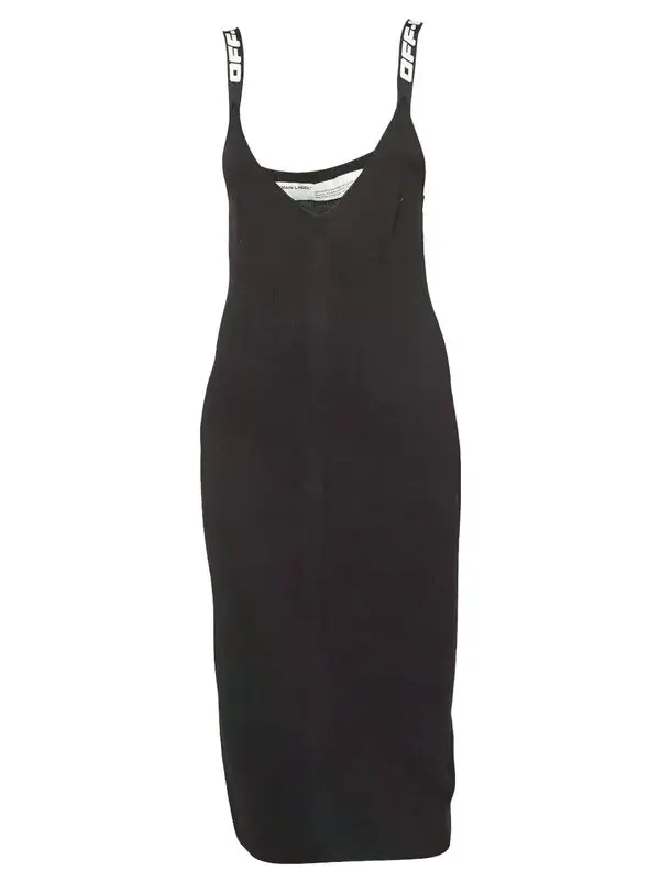 Off-White Logo-strap Fitted Dress - Black