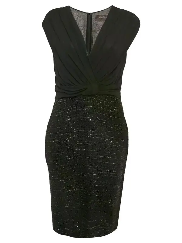 Max Mara Silk Draped Dress - Black