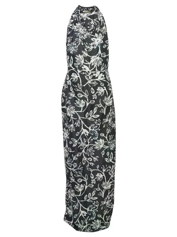 Balenciaga 2024 Floral Silk-crepe Dress - Blue