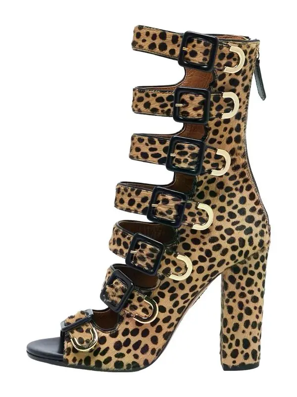 AQUAZZURA Leopard-print Heeled Sandals - Neutrals