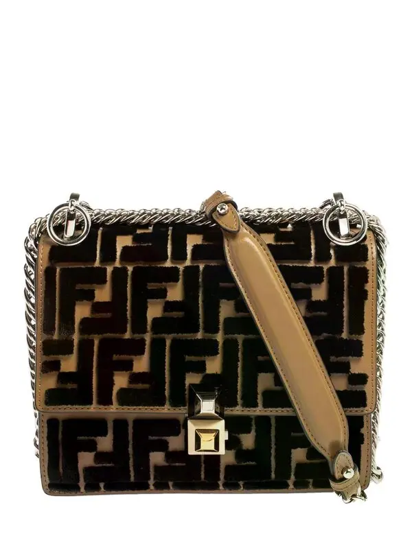 Fendi Kan Leather Shoulder Bag - Black