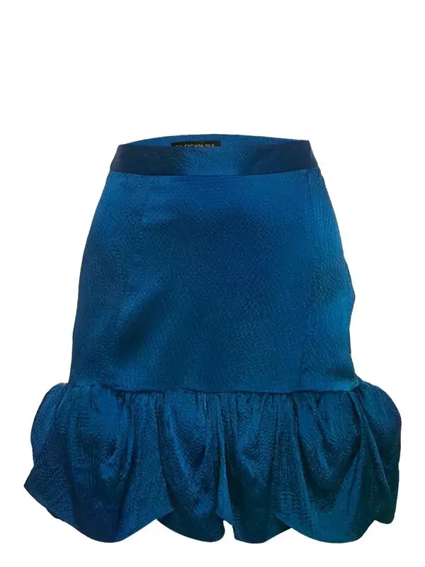 Balenciaga Textured Silk Mini Skirt - Blue
