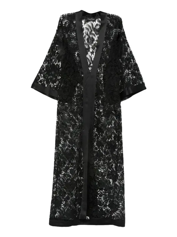 Carine Gilson V-neck Lace Nightdress - Black