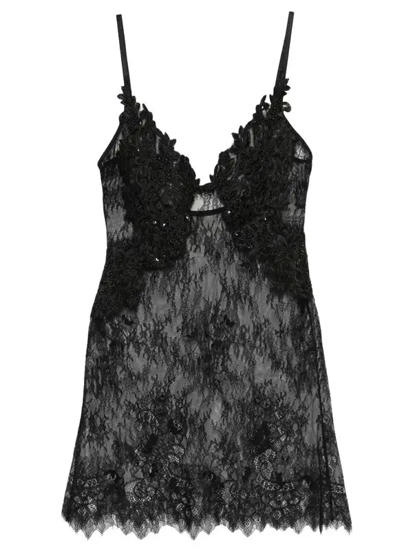Alchemy Fashions X Lia Aram Lace Beaded Mini Dress - Black