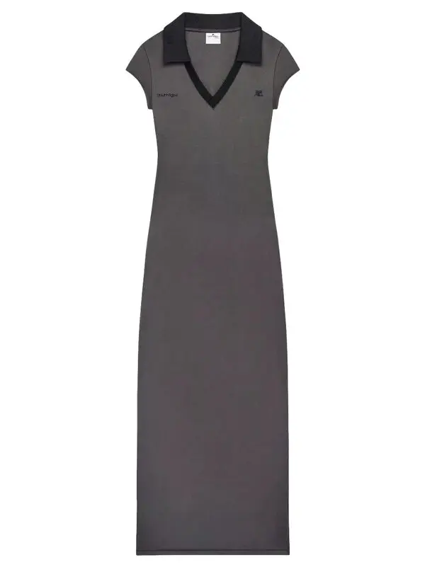 COURREGES Logo Maxi Dress - Grey