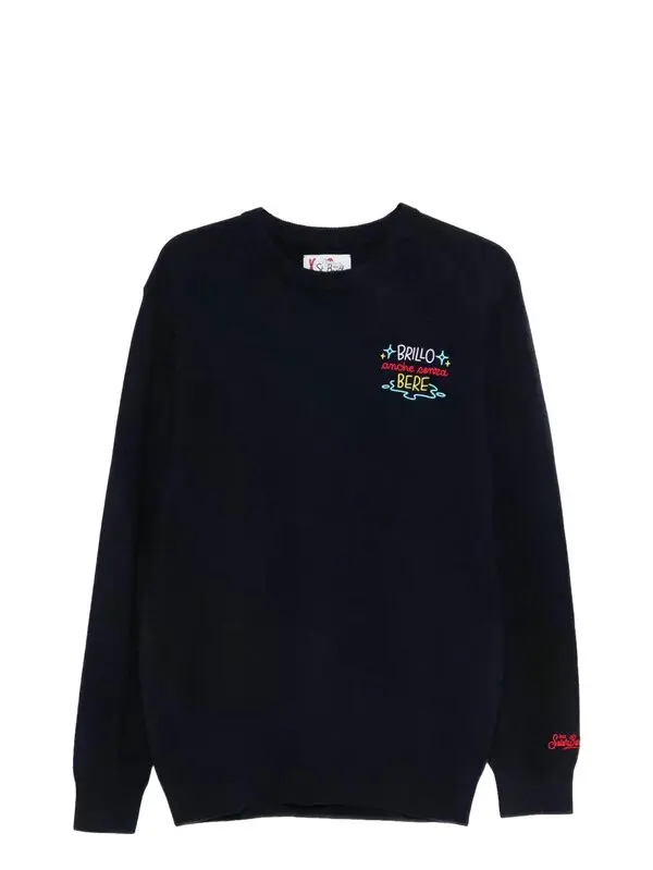 MC2 SAINT BARTH Embroidery Crewneck Ski Top - Blue