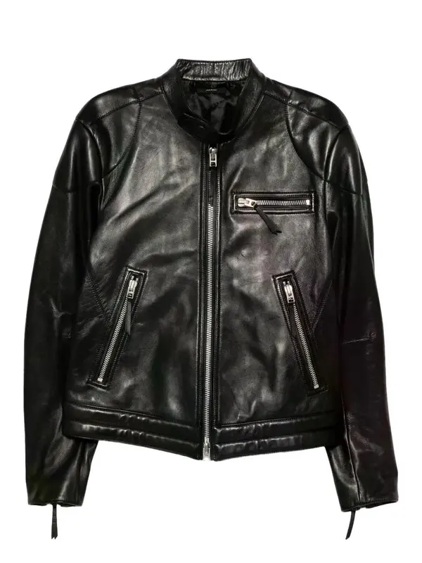 TOM FORD Leather Biker Jacket - Black