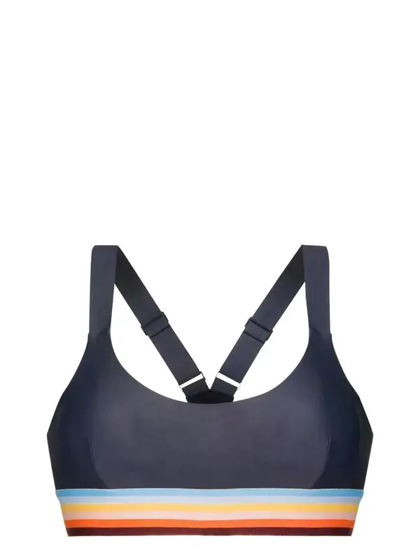 The Upside Rainbow-stripe Sports Bra - Blue