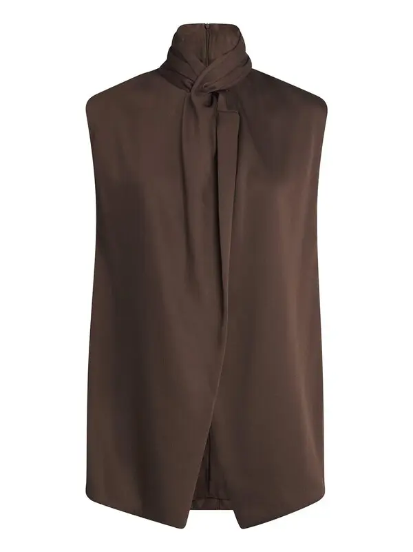 Camilla And Marc Satin Aaron Sleeveless Top - Brown