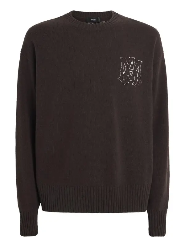 Amiri Wool Logo Sweater - Brown