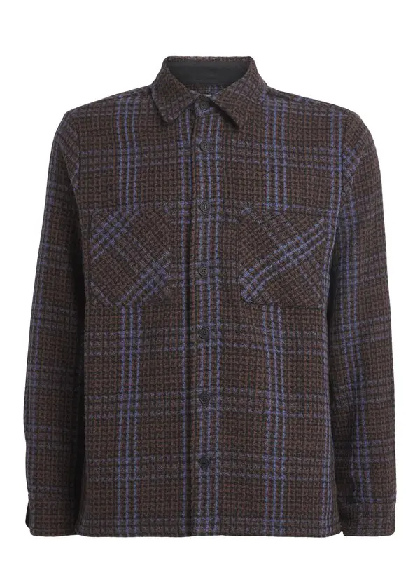 WAX LONDON Cotton-blend Skate Check Whiting Overshirt - Brown