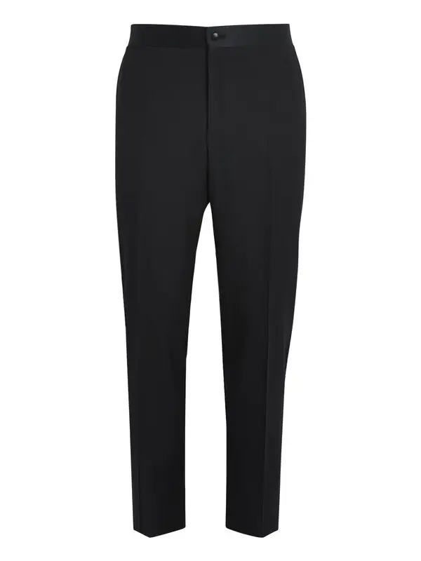 Canali Wool Tuxedo Trousers - Black