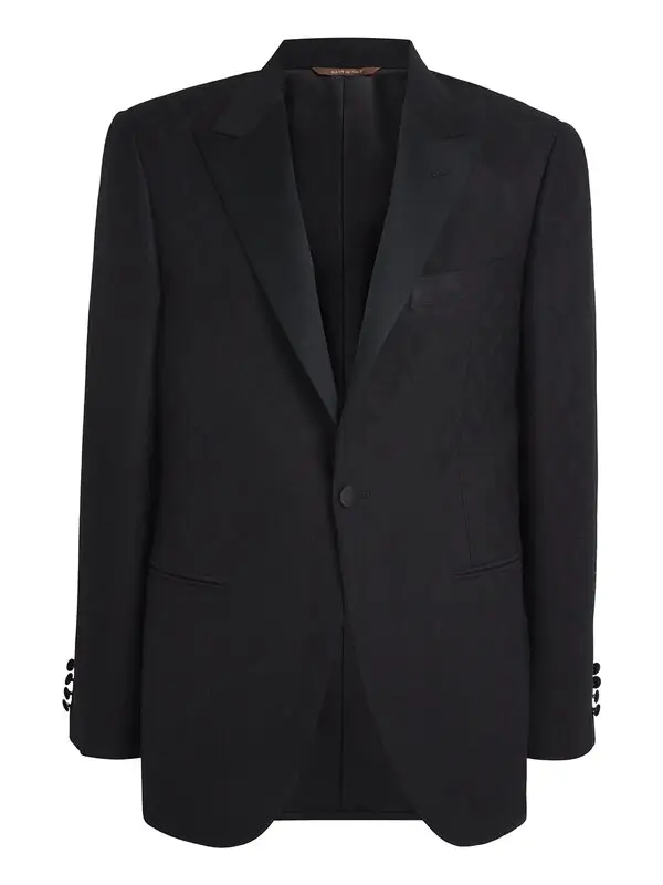 Canali Wool-silk Tuxedo Jacket - Black