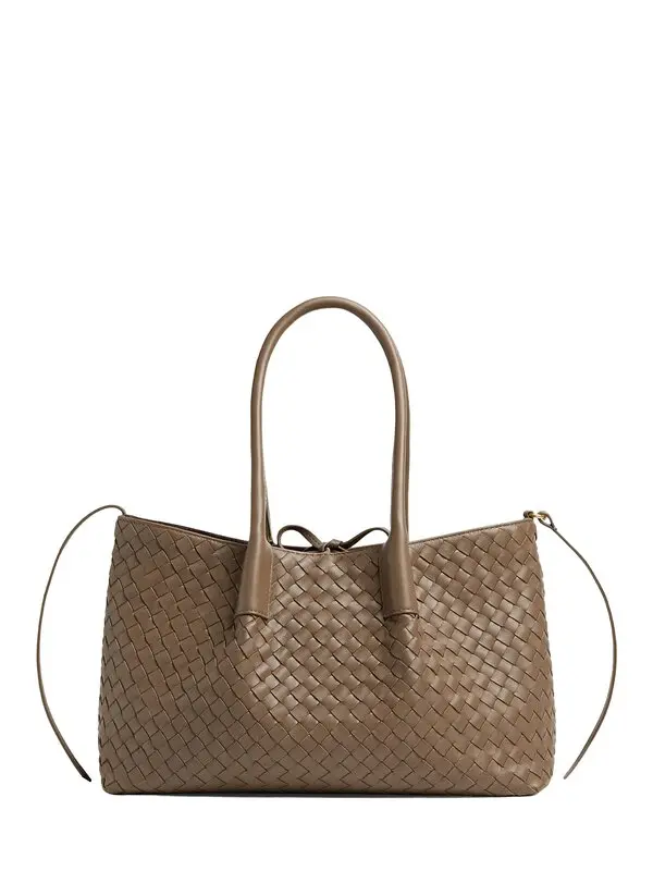 Bottega Veneta Leather Reversible Pinacoteca Top-handle Bag - Brown