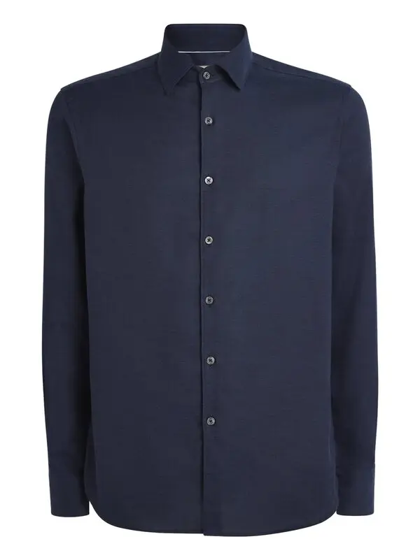Canali Cotton-cashmere Shirt - Navy