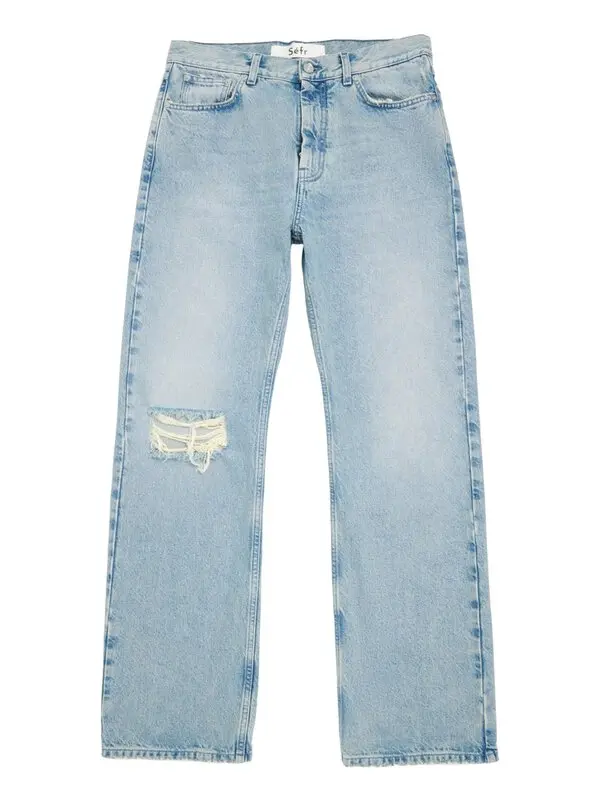 Séfr Ripped Straight Jeans - Blue