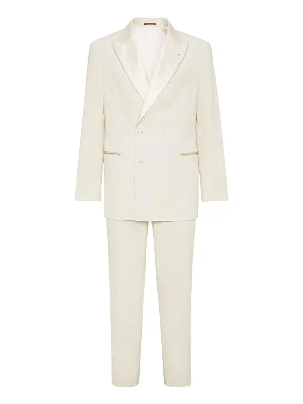 Brunello Cucinelli Sea Island Cotton Corduroy 2-piece Tuxedo - White