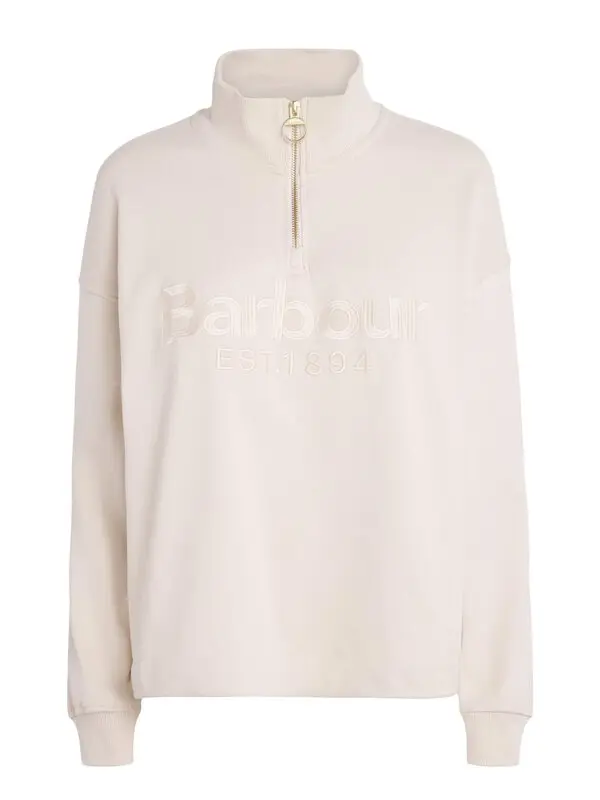 Barbour Cotton Sara Half-zip Sweatshirt - Beige