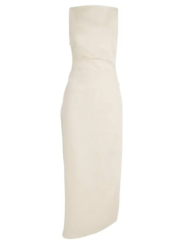 Sir The Label Raquel Linen Midi Dress - Ivory