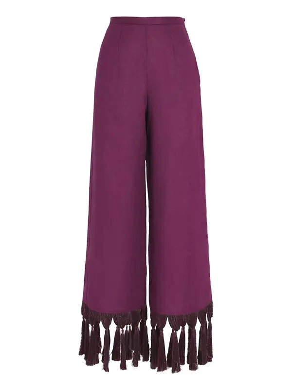 TALLER MARMO Marlino Linen Trousers - Purple