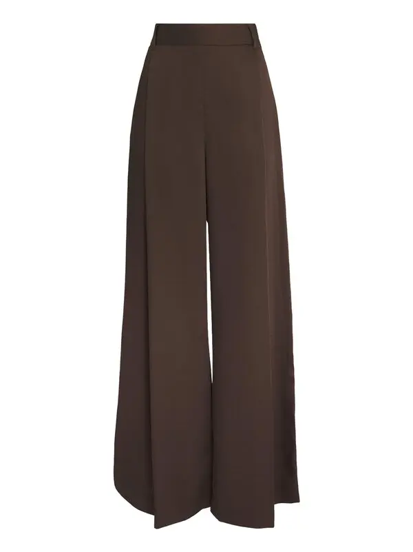 Camilla And Marc Satin Aaron Wide-leg Trousers - Brown
