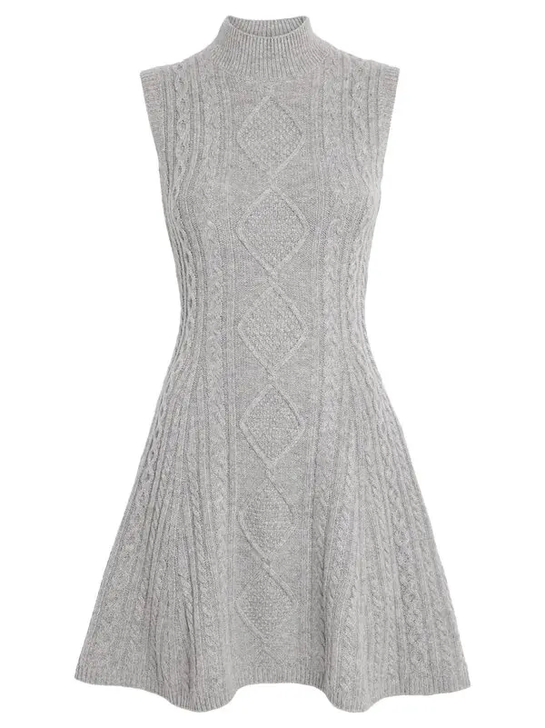 Staud Wool-blend Charade Mini Dress - Grey