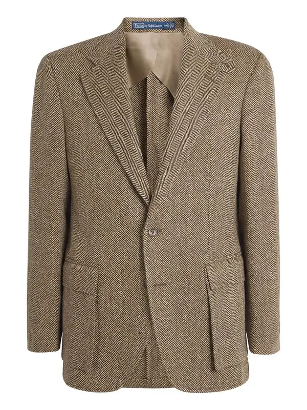 Polo Ralph Lauren Linen-blend Tailored Herringbone Blazer - Ivory