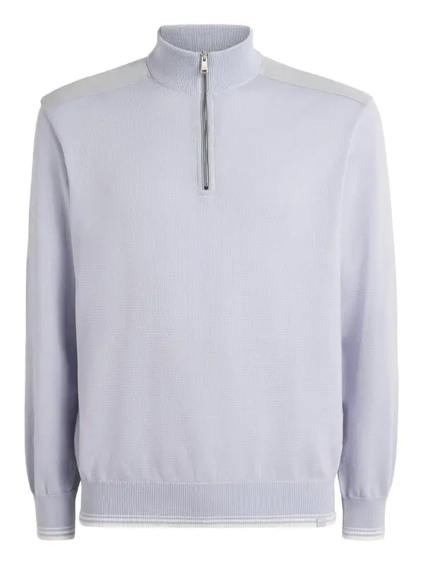Paul & Shark Organic Cashmere Half-zip Sweater - Blue