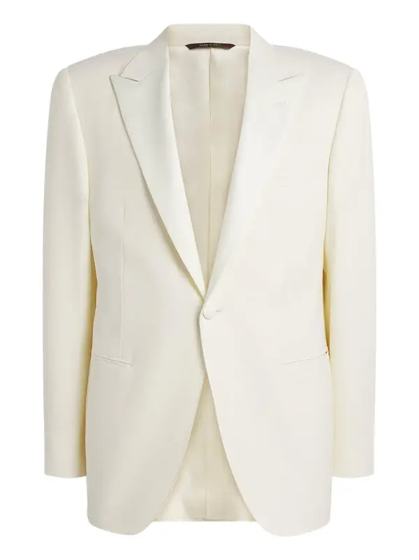 Canali Wool Tuxedo Jacket - White