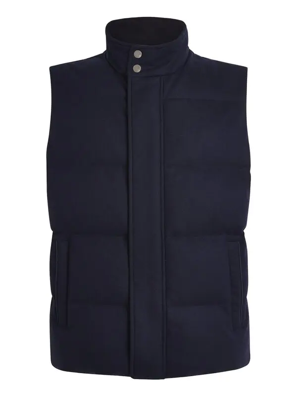 Canali Cashmere Puffer Gilet - Navy