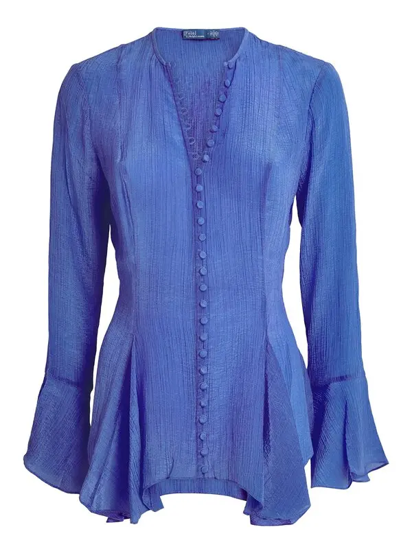 Polo Ralph Lauren Crinkled Blouse - Blue