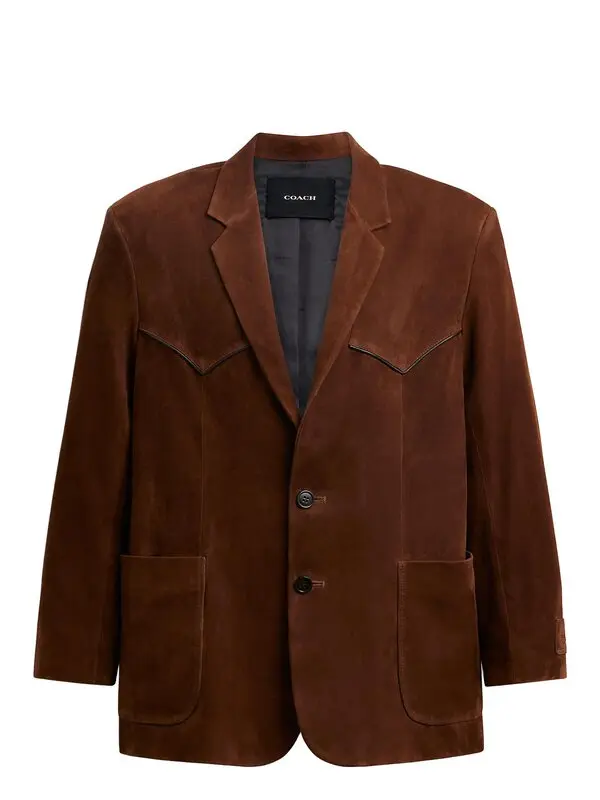 COACH Suede Western Blazer - Dark Brown